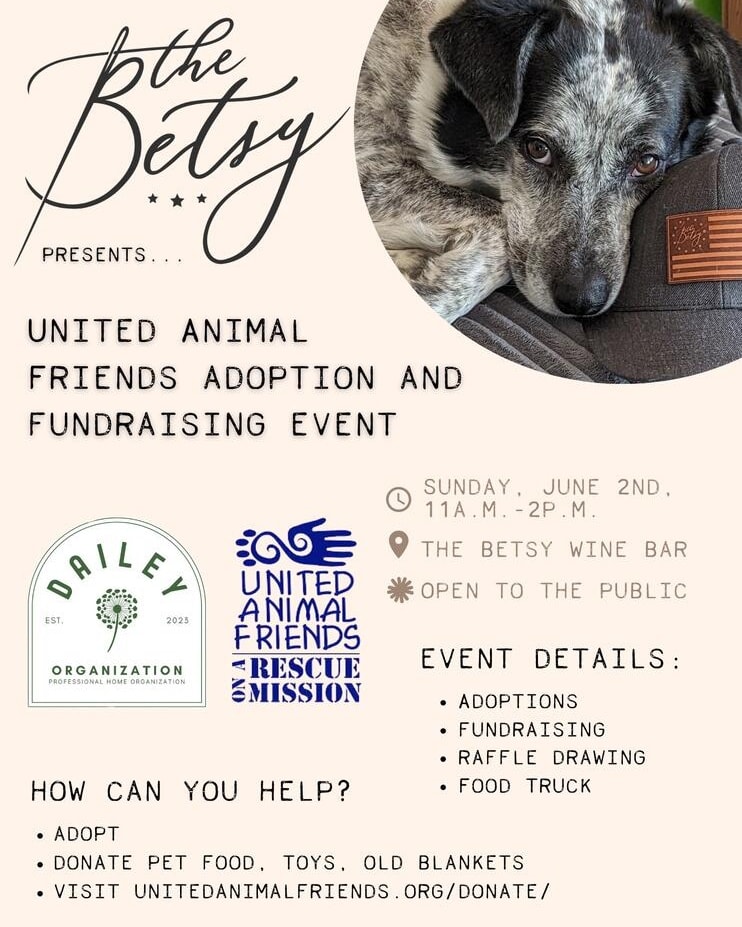 Adoption & Fundraising Event at The Betsy Wine Bar | United Animal Friends